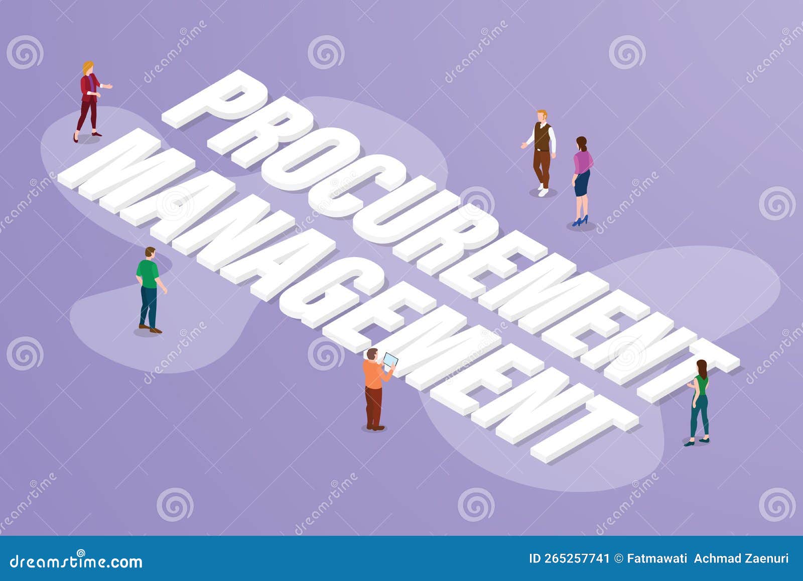 Procurement Management Big Text Word and People Around with Modern ...