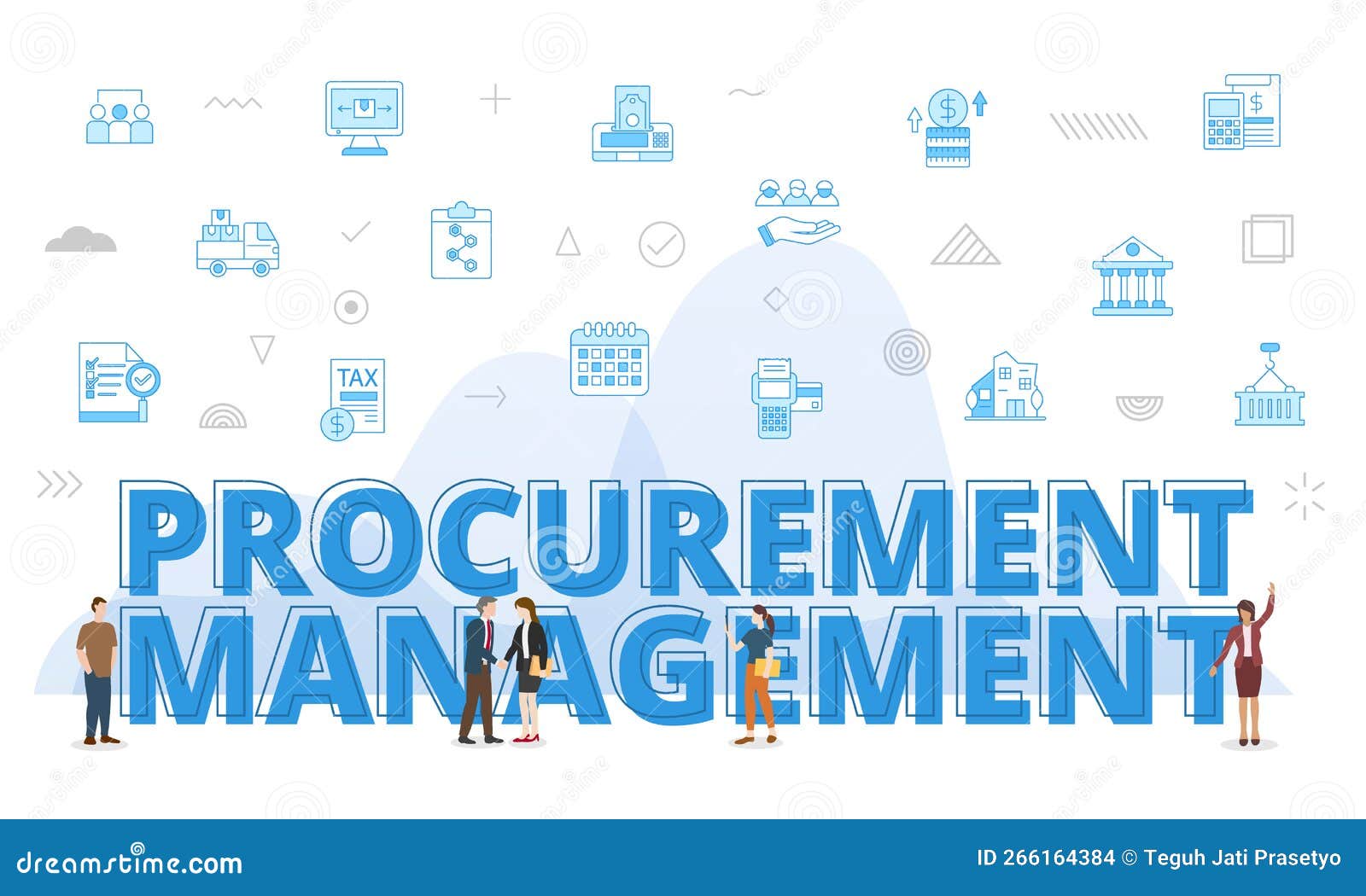 Procurement Management Concept with Big Words and People Surrounded by ...