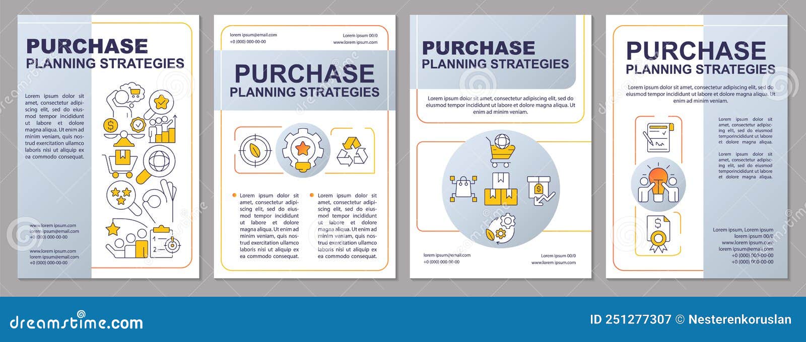 Procurement Planning Strategies Grey Brochure Template Stock Vector ...