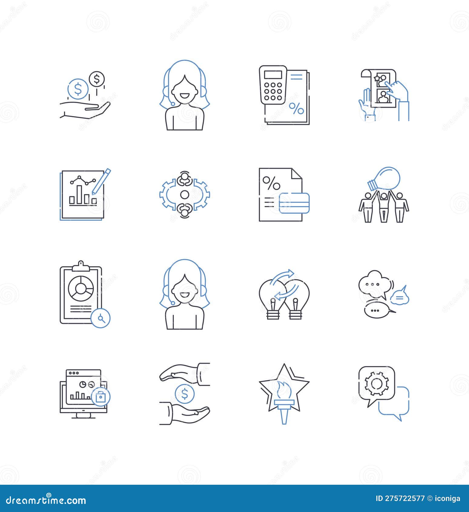 Procurement Strategy Line Icons Collection. Efficiency, Cost-effective ...