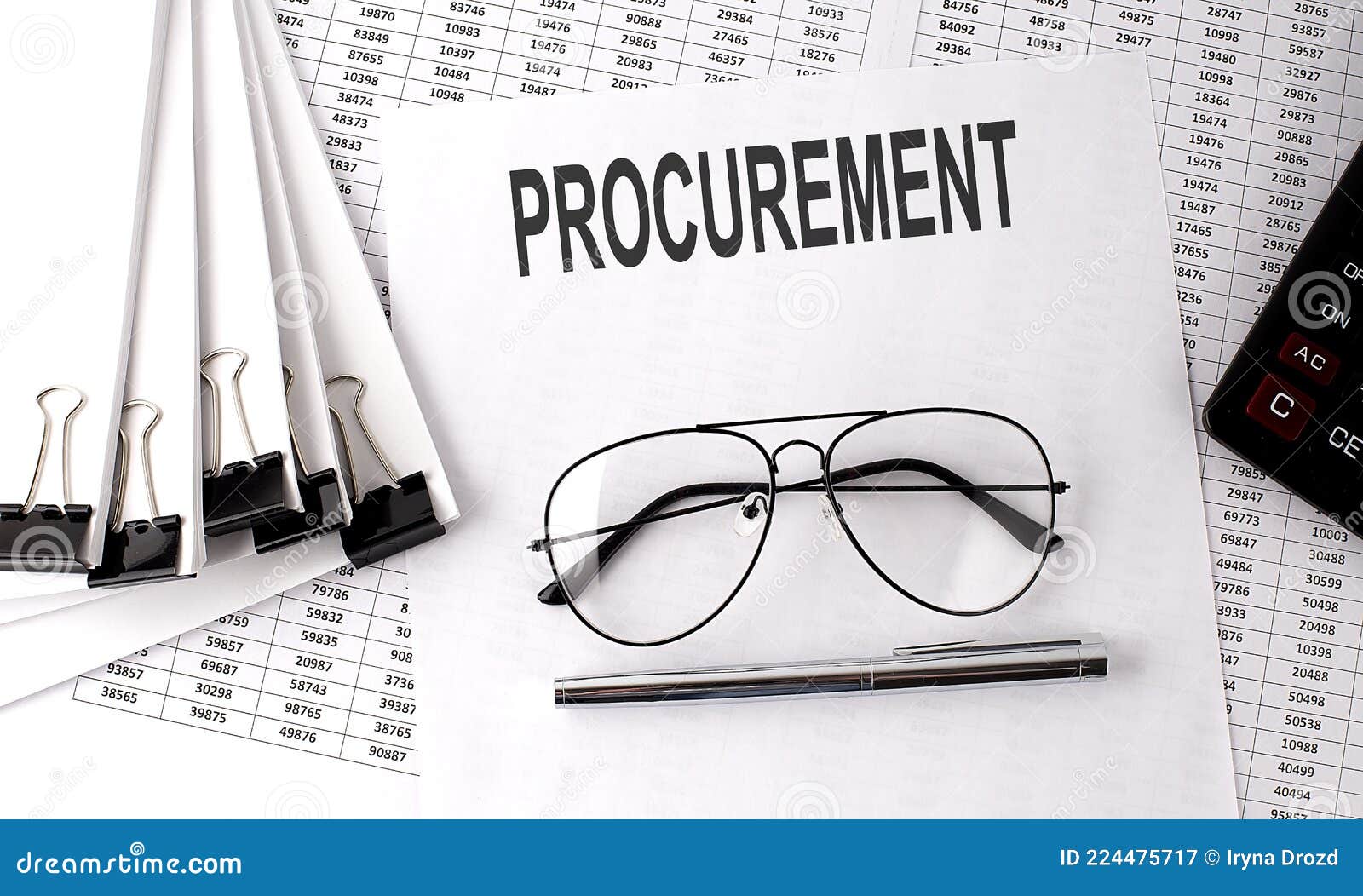 PROCUREMENT Text on Paper with Chart and Office Tools , Business ...