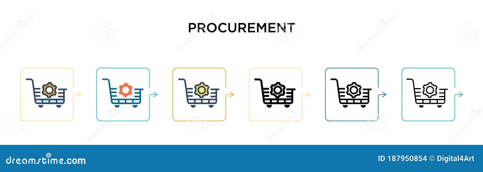 Procurement Vector Icon in 6 Different Modern Styles. Black, Two ...