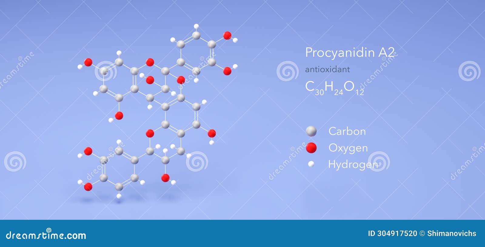 Procyanidin A2 Molecule, Molecular Structures, Antioxidant, 3d Model ...
