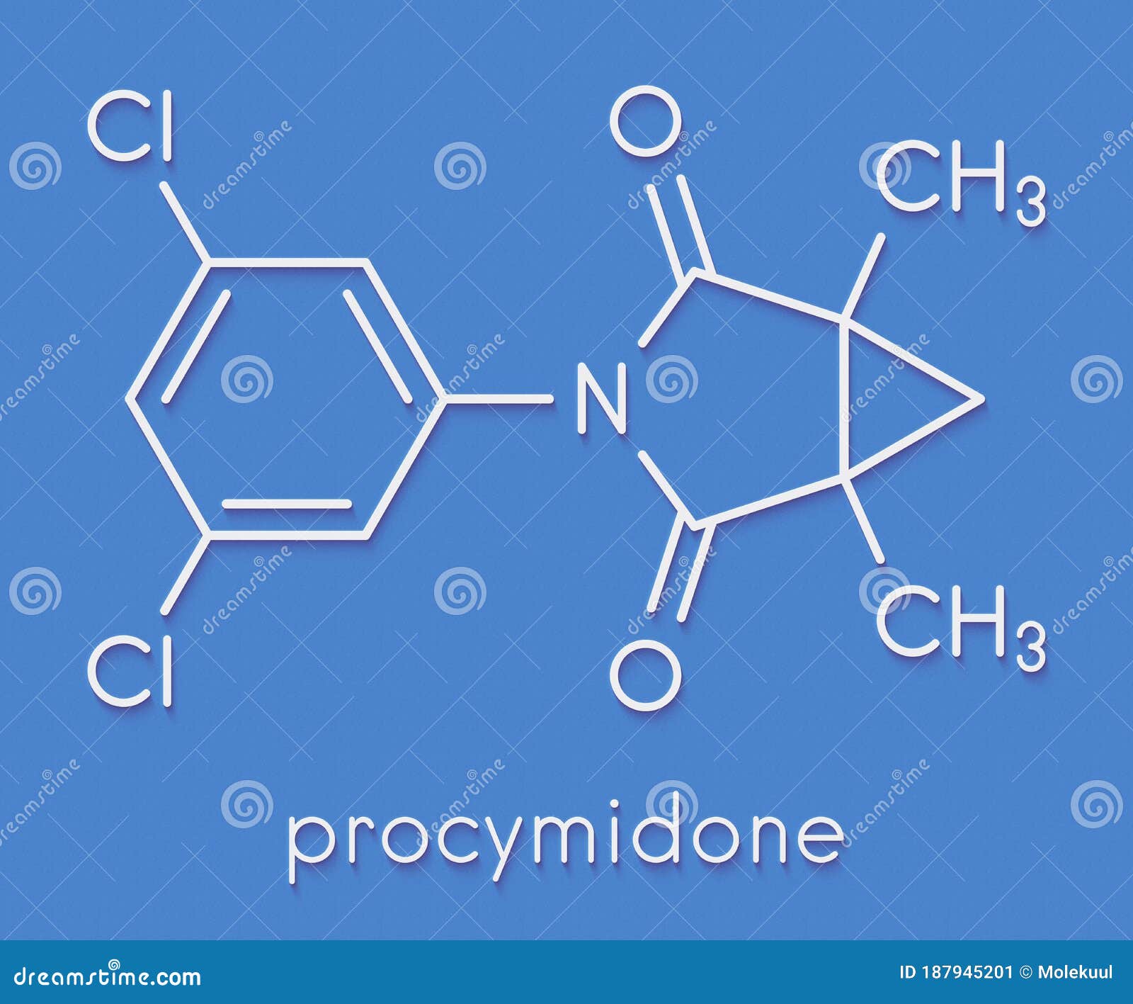 Procymidone Pesticide Molecule. Skeletal Formula. Stock Illustration ...