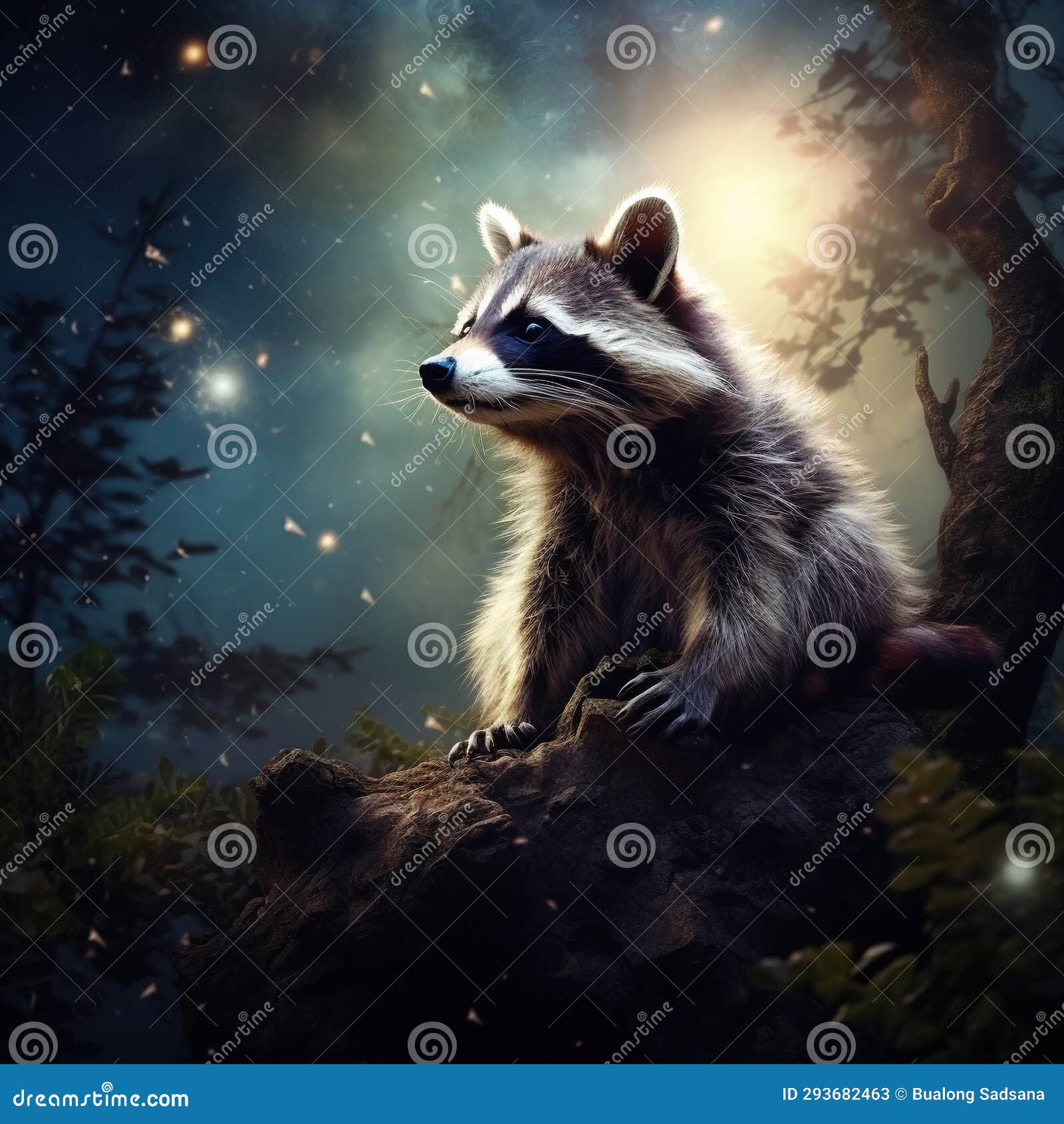 Procyon isolated stock illustration. Illustration of animal - 293682463