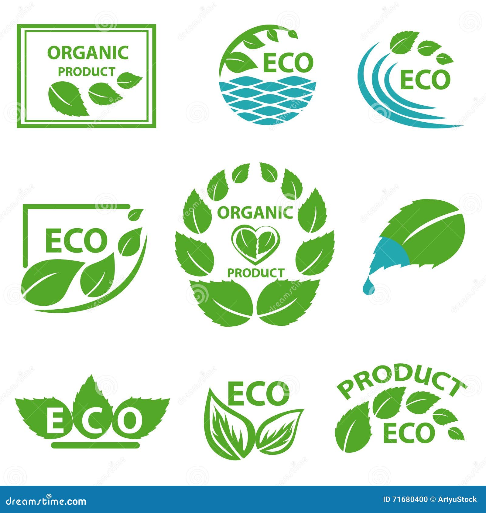 Prodotti Biologici, Opuscolo, Logo Dell'acqua Illustrazione Vettoriale ...