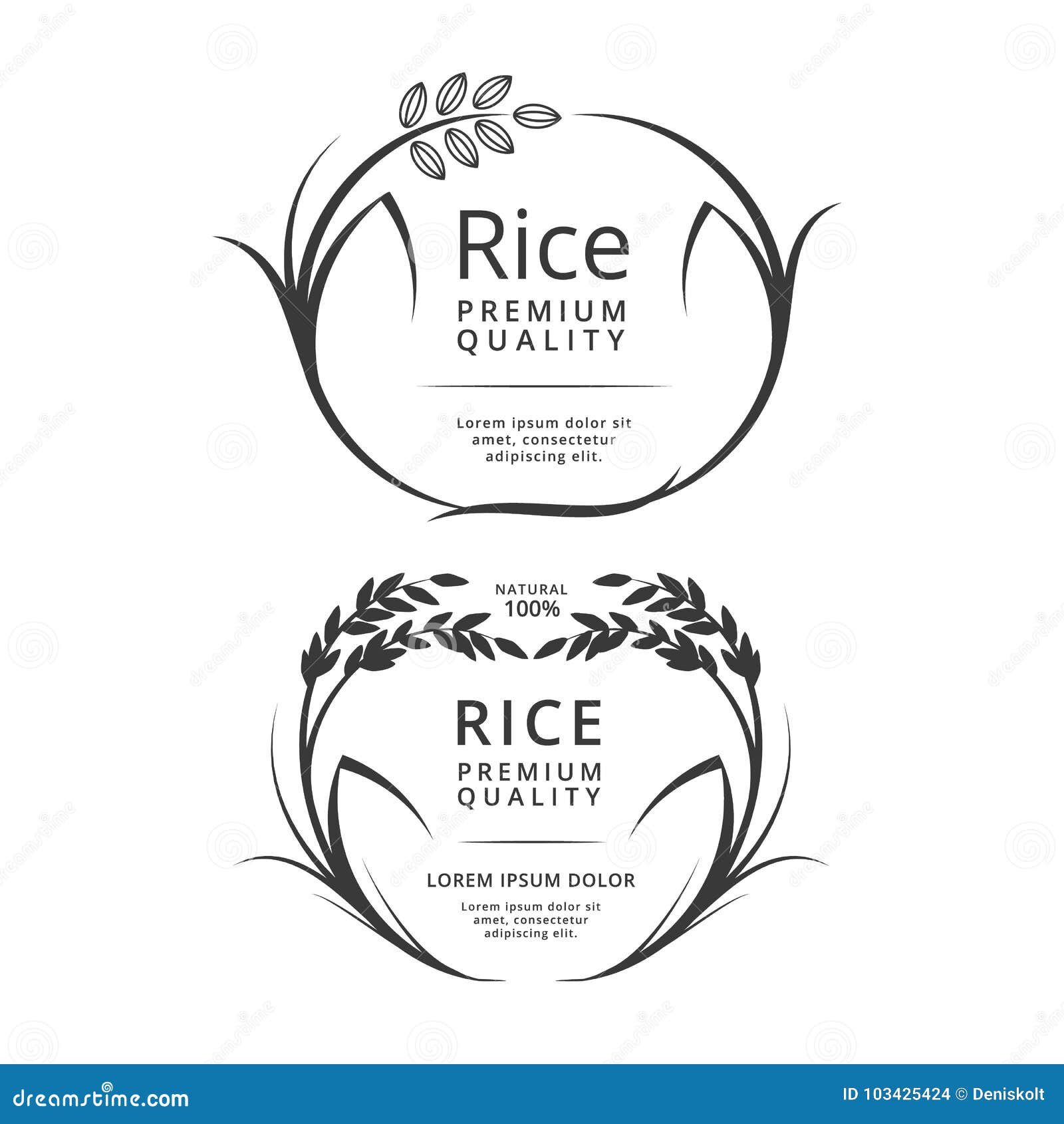 Prodotti Di Logo O Dell'etichetta Del Riso Illustrazione Vettoriale ...