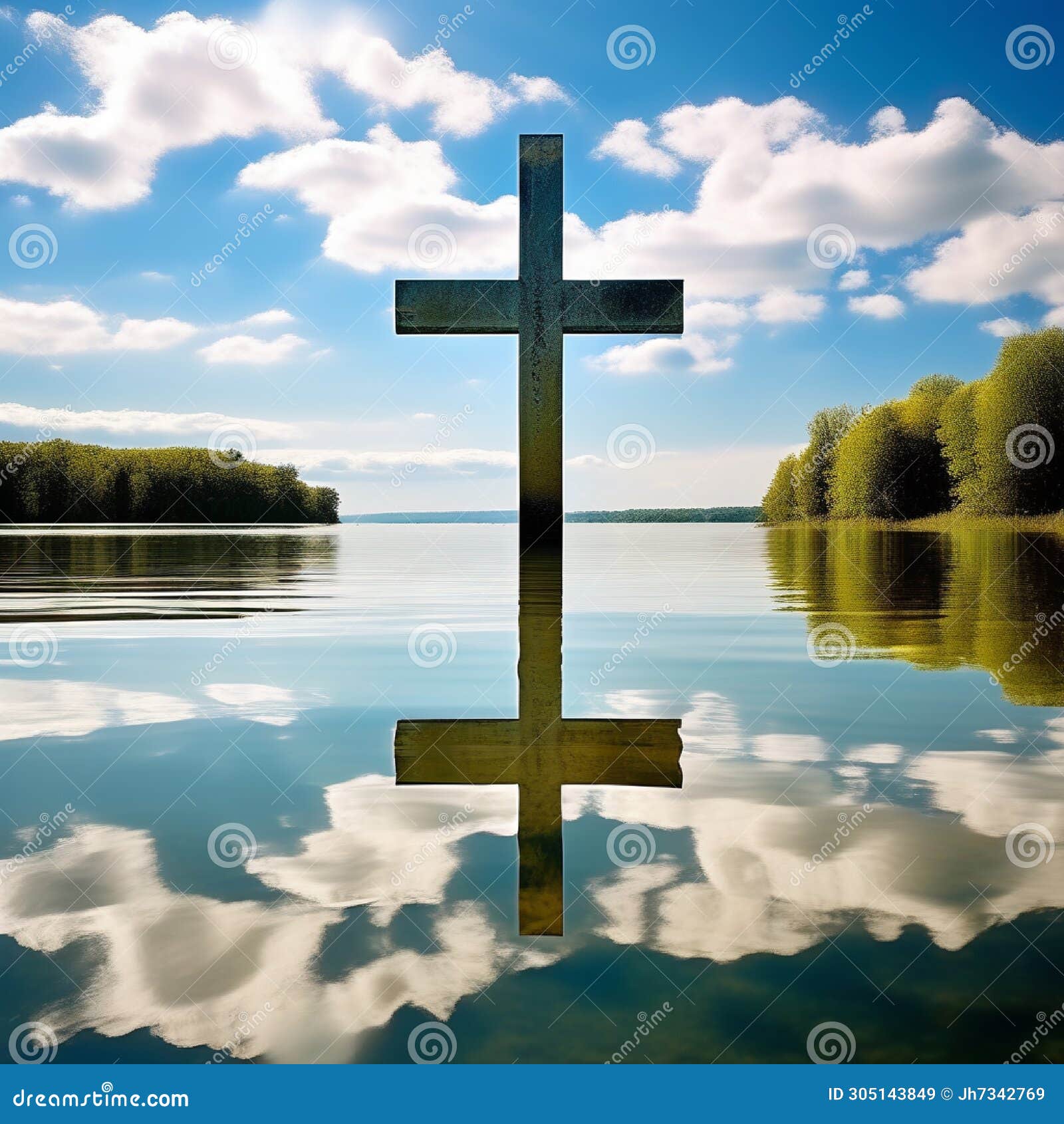 Produce an Image of a Cross on a Mountain Peak with Clouds Rolling in ...