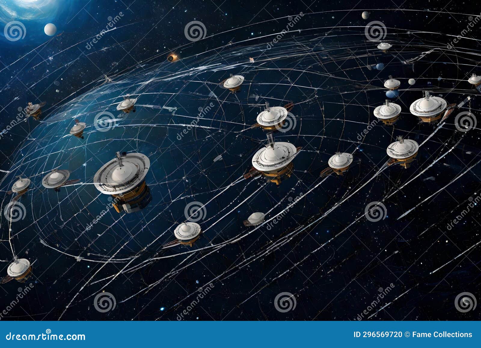 An Image of a Satellite Array in Earth S Orbit, Capturing Multiple ...