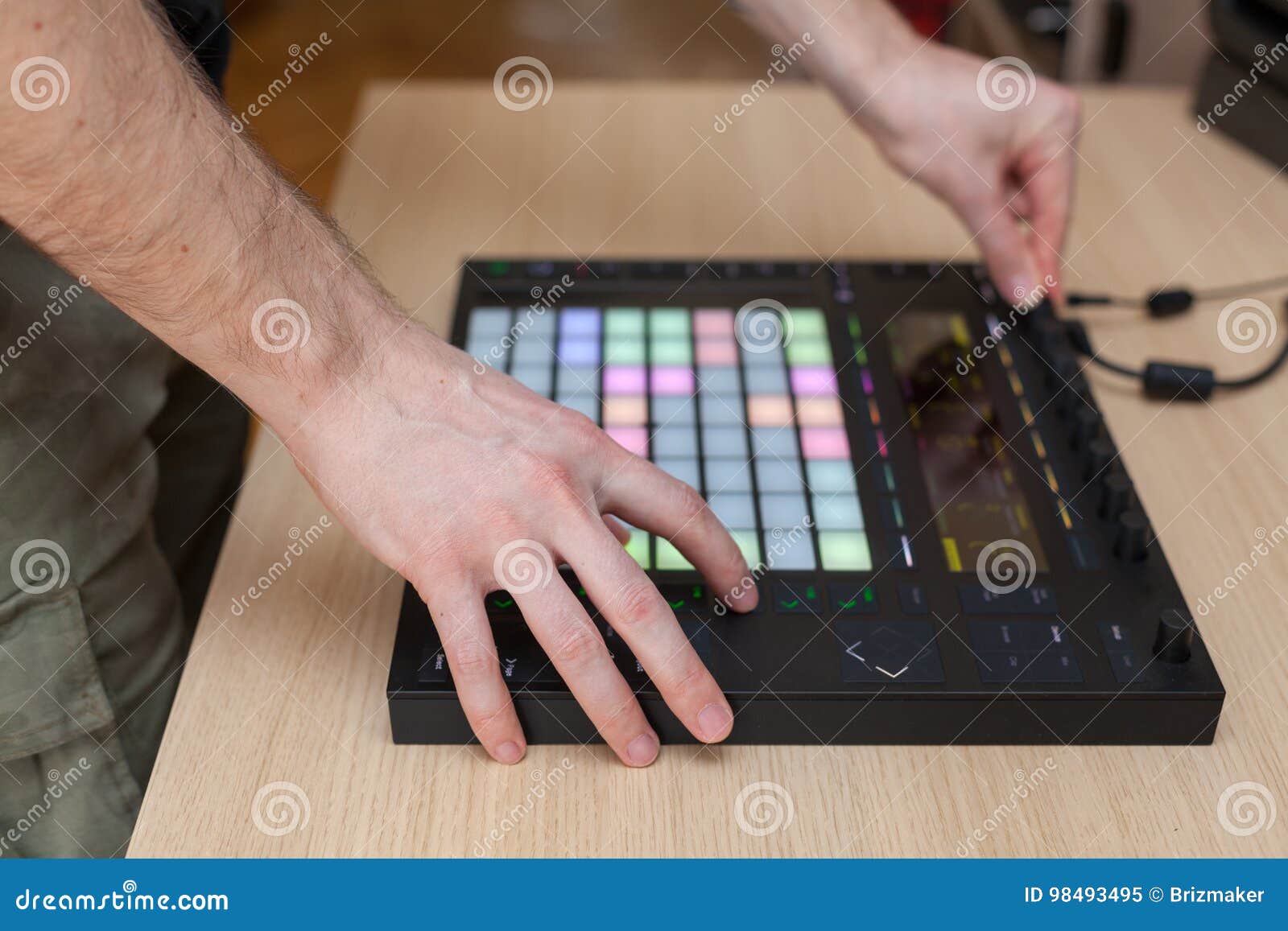 Producer Makes A Music On Professional Production Controller With Push ...