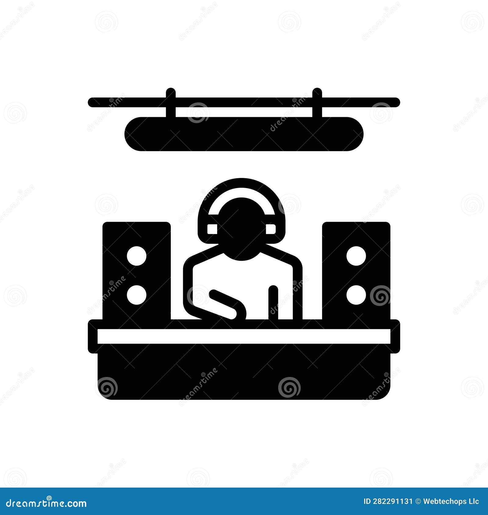 Black Solid Icon for Producers, Composer and Speaker Stock Illustration ...