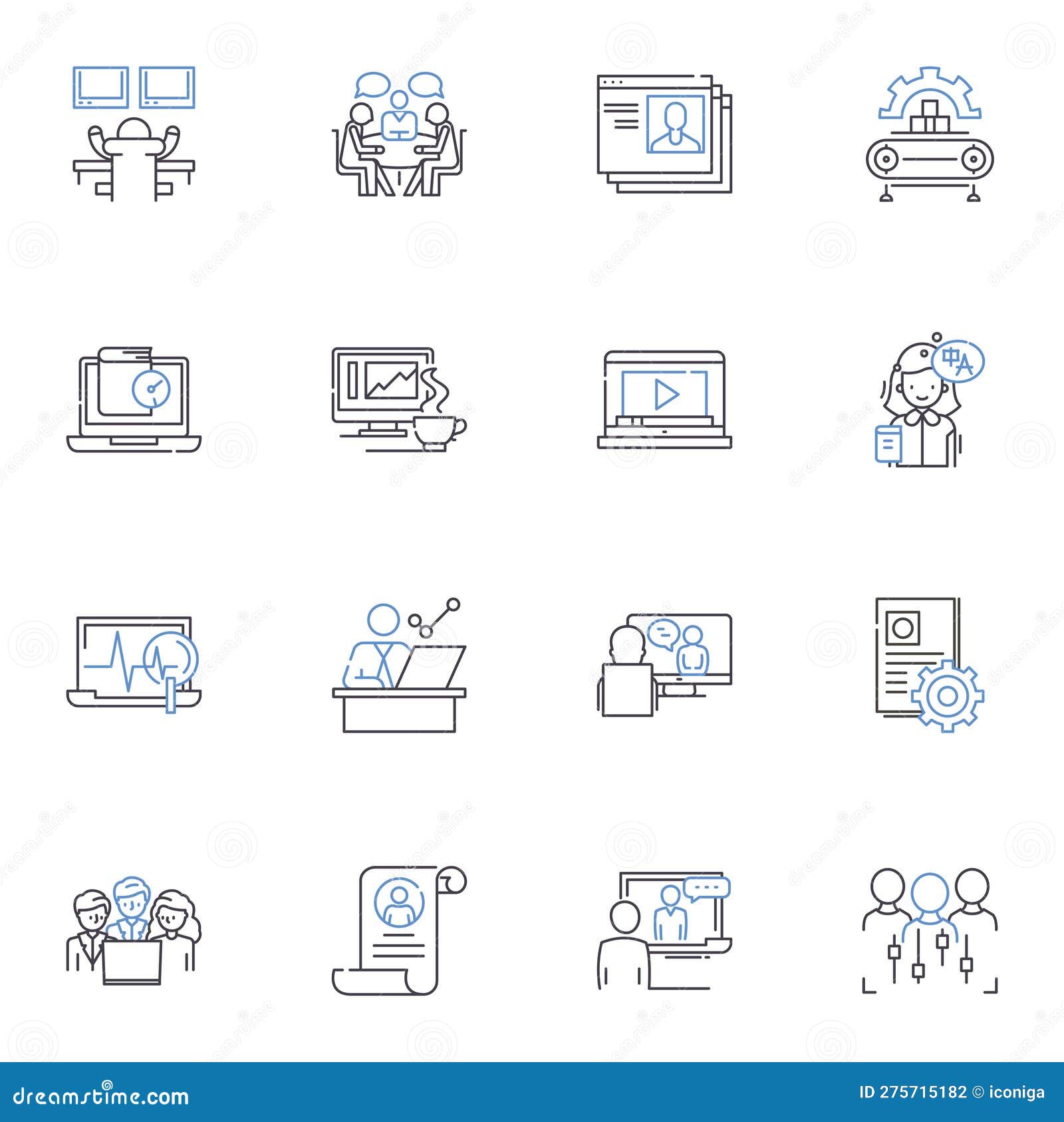 Producing Line Icons Collection. Creation, Development, Manufacturing ...