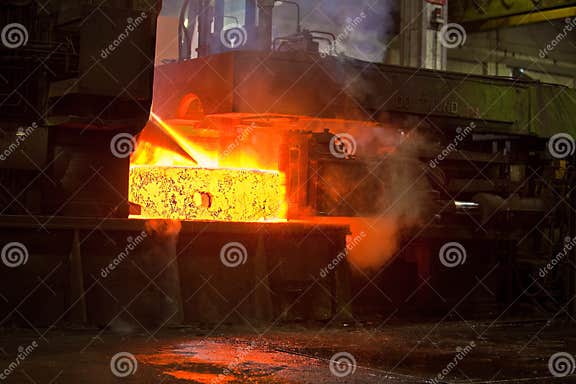 Producing steel in foundry stock image. Image of cooling - 16798585