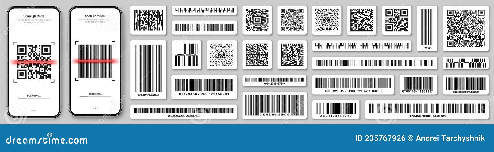 Product Barcodes and QR Codes. Smartphone Application, Scanner App ...