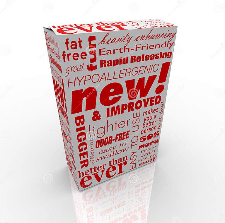 Product Box - New and Improved Stock Illustration - Illustration of ...