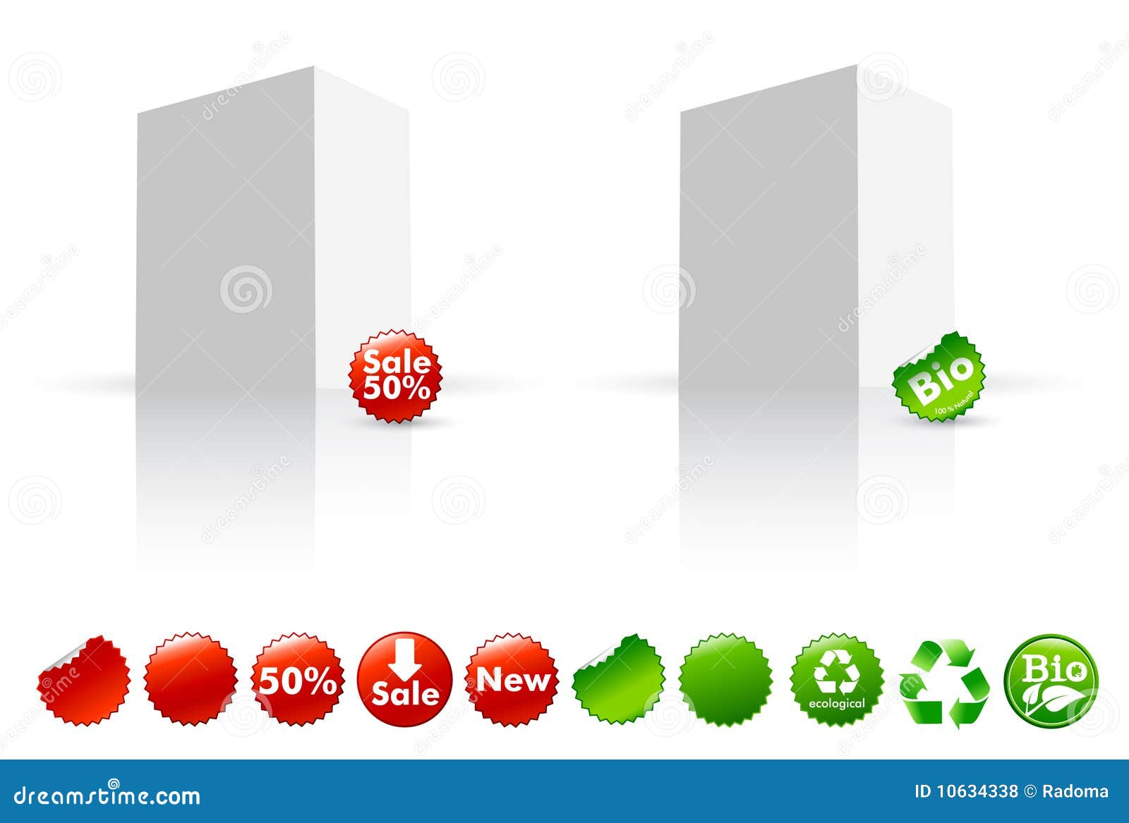 Product boxes with labels stock vector. Illustration of merchandise ...