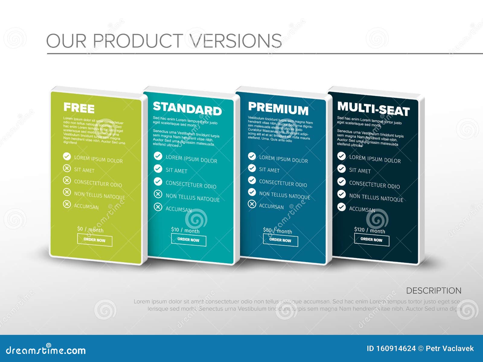 Product Cards Features Schema Template Stock Vector - Illustration of ...