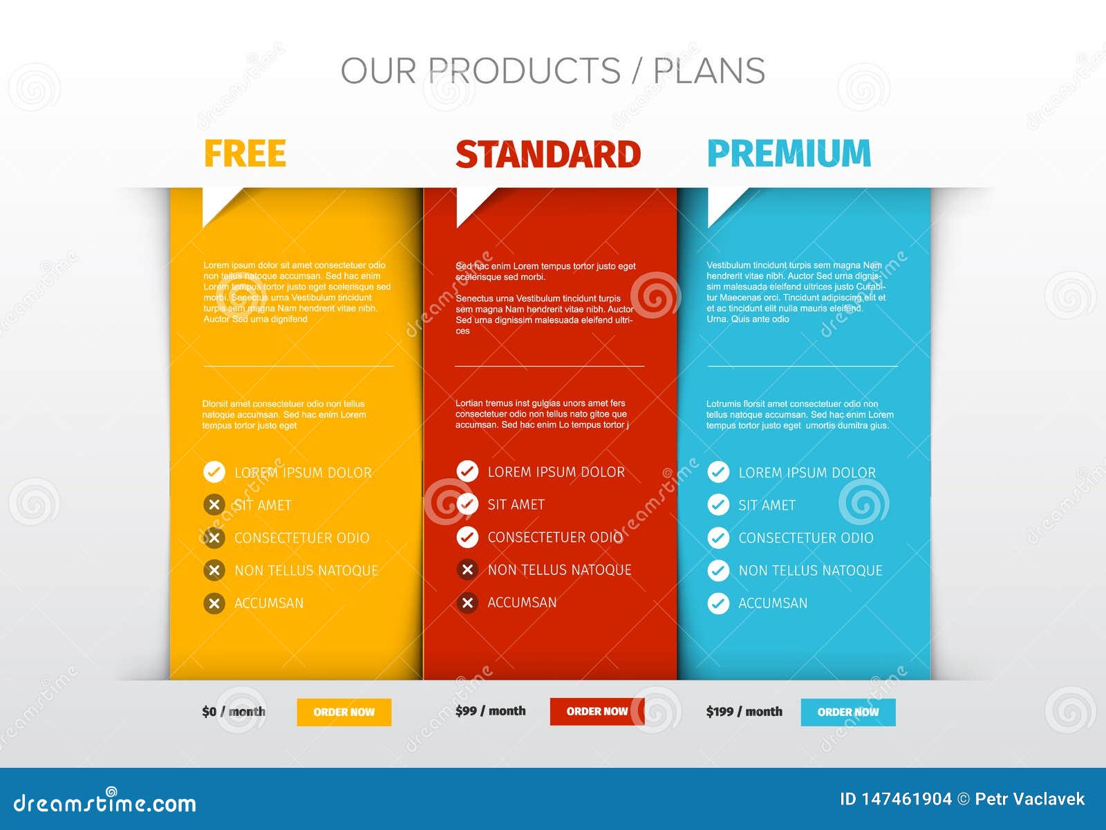 Product Cards Features Schema Template Stock Vector - Illustration of ...