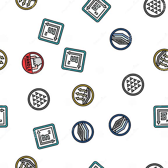 Product Caution Label Warning Seamless Pattern Vector Stock ...