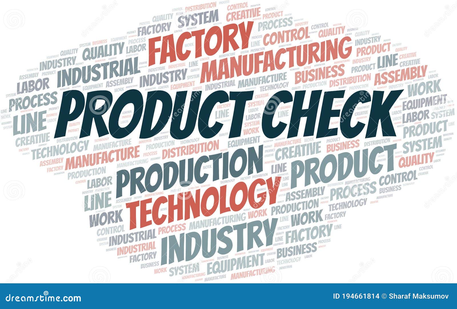 Product Check Word Cloud Create with Text only. Stock Illustration ...