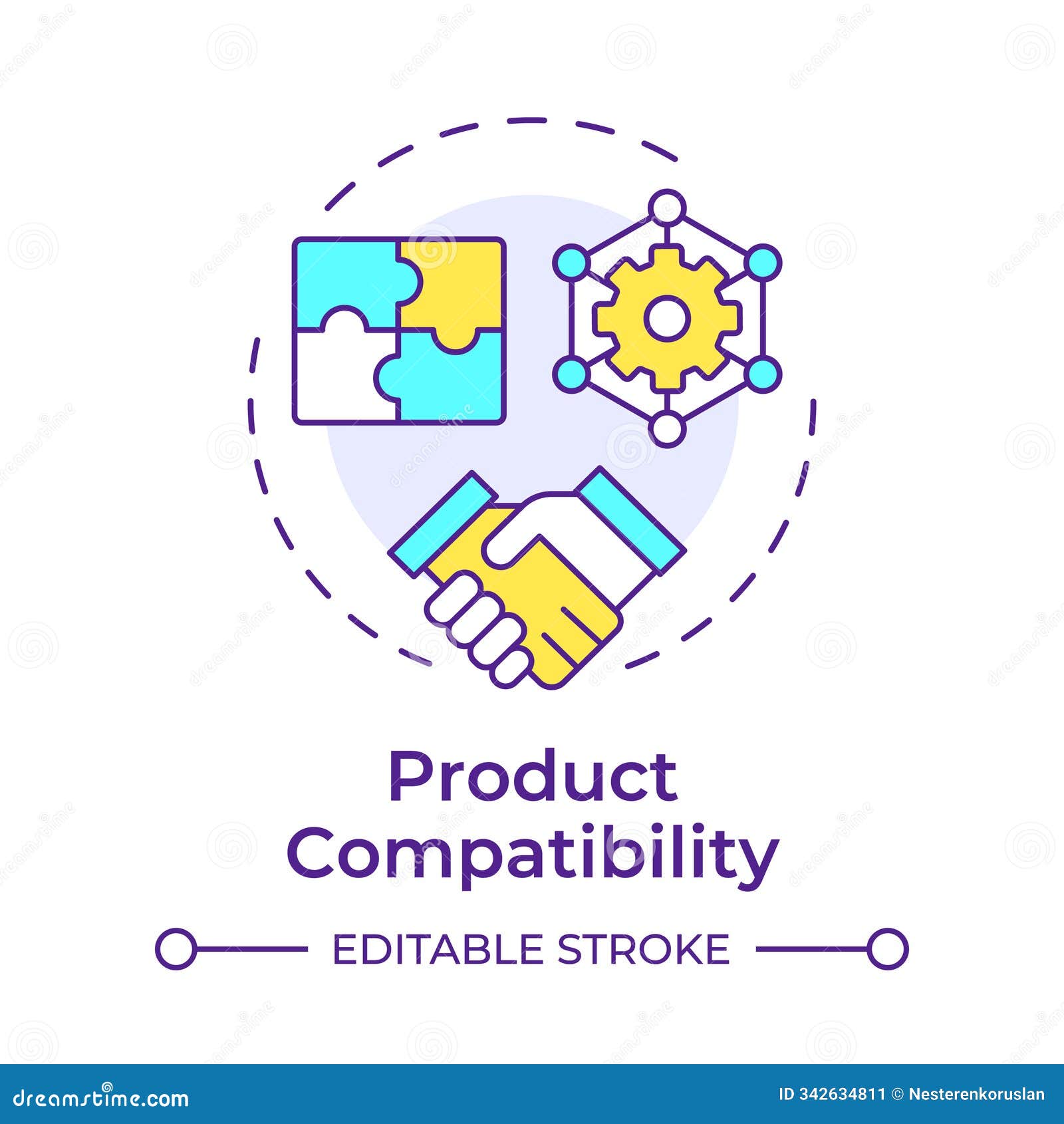 Product Compatibility Soft Blue Concept Icon Cartoon Vector ...