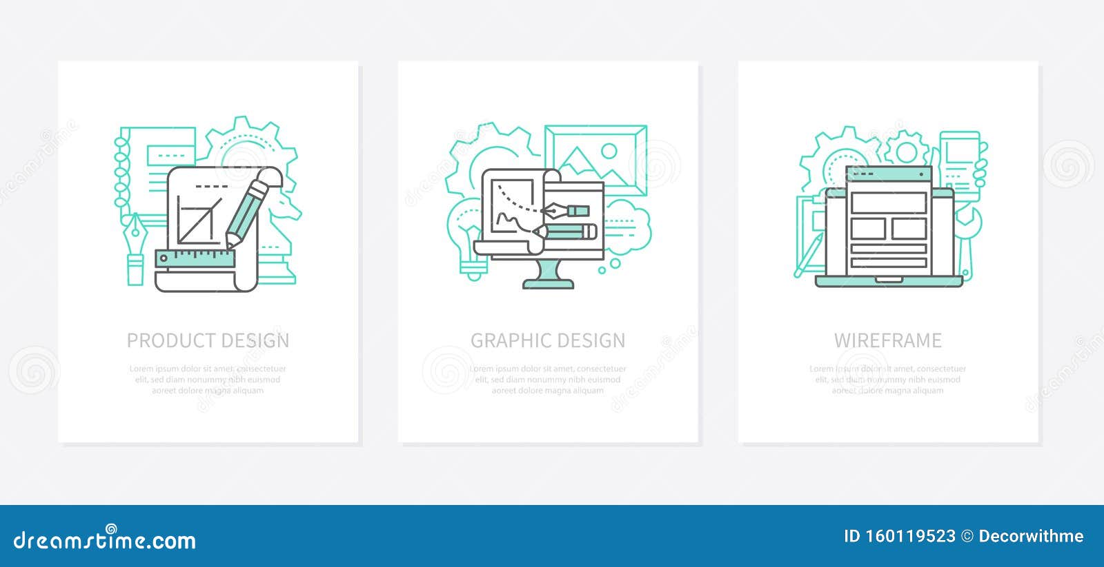 Product Design, Creativity Concept Linear Icons Set Stock Vector ...