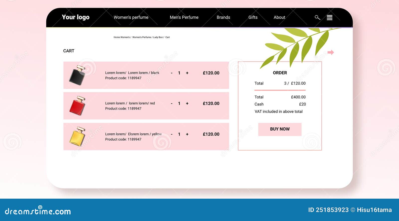 A Product Details Webpage and Cart Webpage for an E-Commerce Stock ...