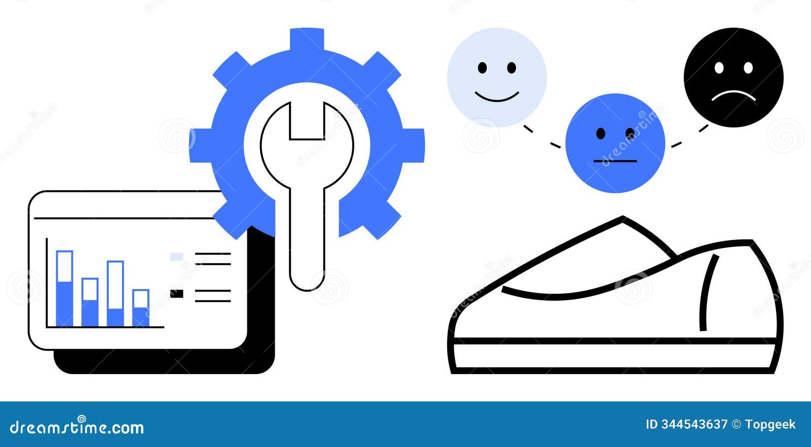 Product Development Icons Featuring Gear, Graph, Shoe Prototype, and ...