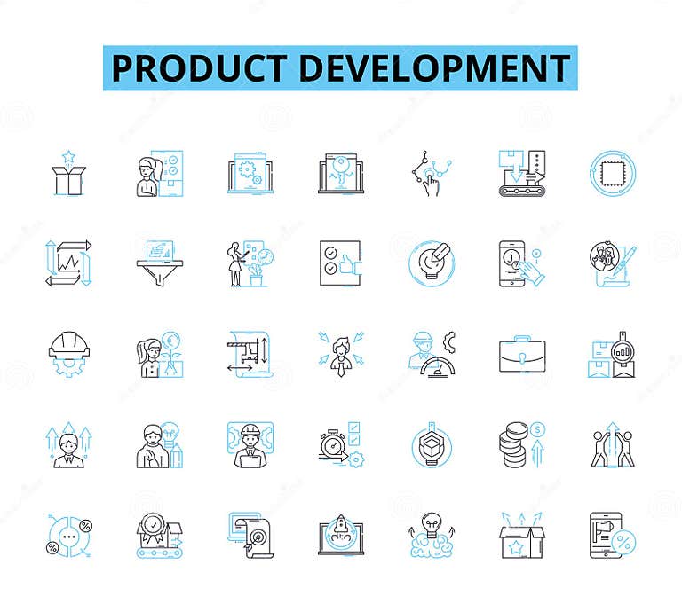 Product Development Linear Icons Set. Innovation, Prototyping, Testing ...