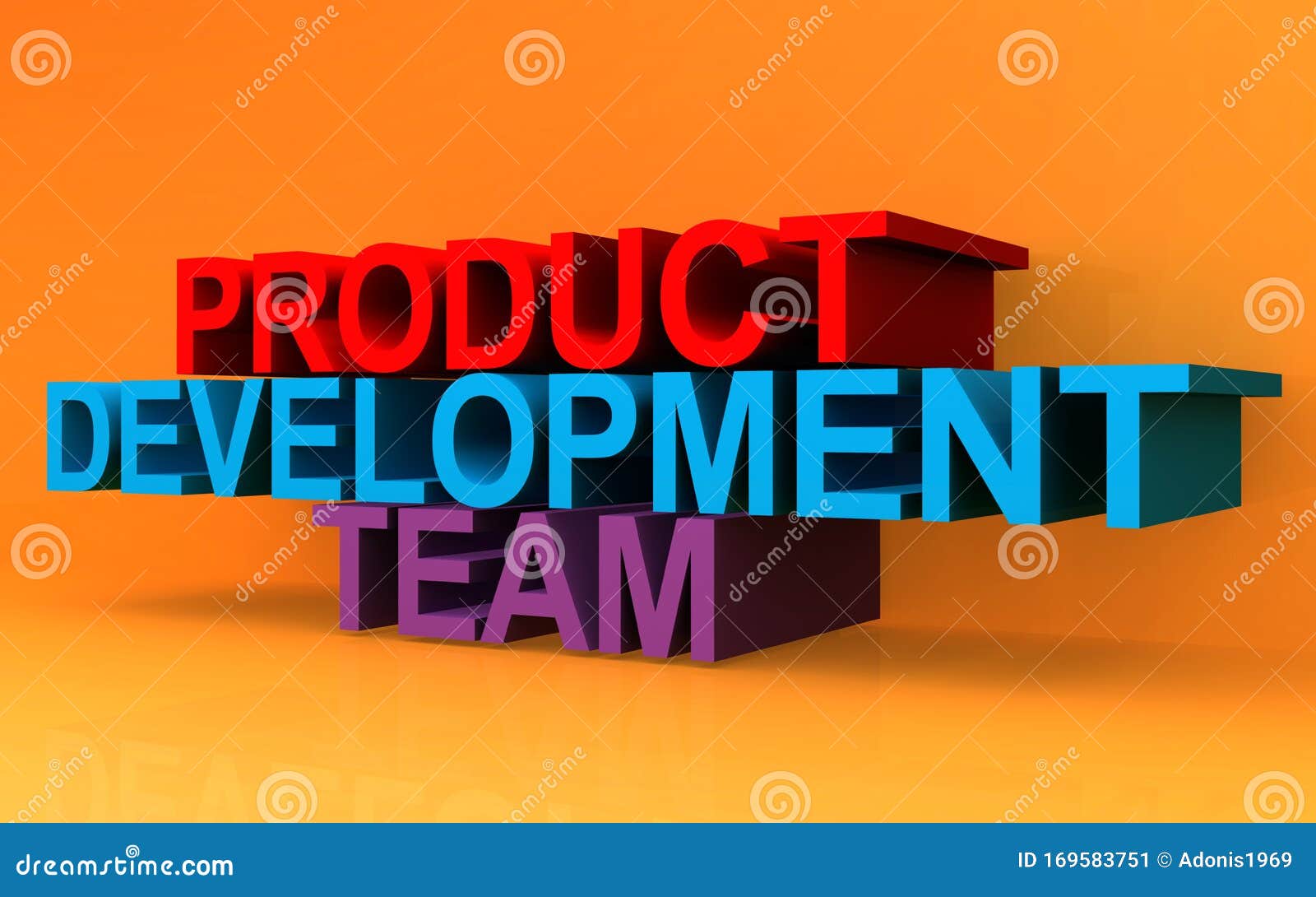Product Development Team on Orange Stock Illustration - Illustration of ...