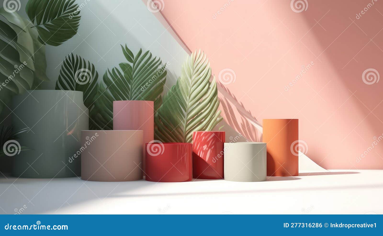 Product Display Background with Sunlight and Shadows on a Wall ...