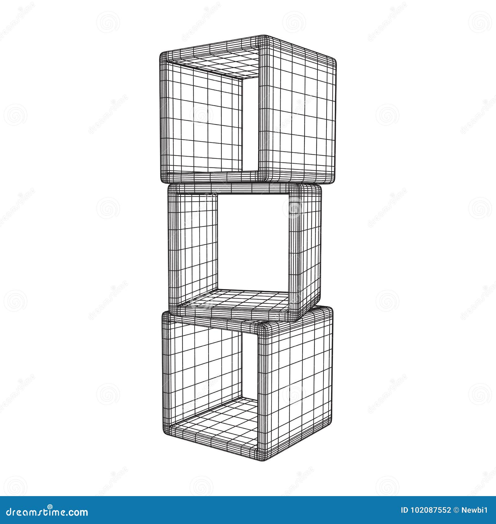 Product display boxes 3D. stock vector. Illustration of mesh - 102087552