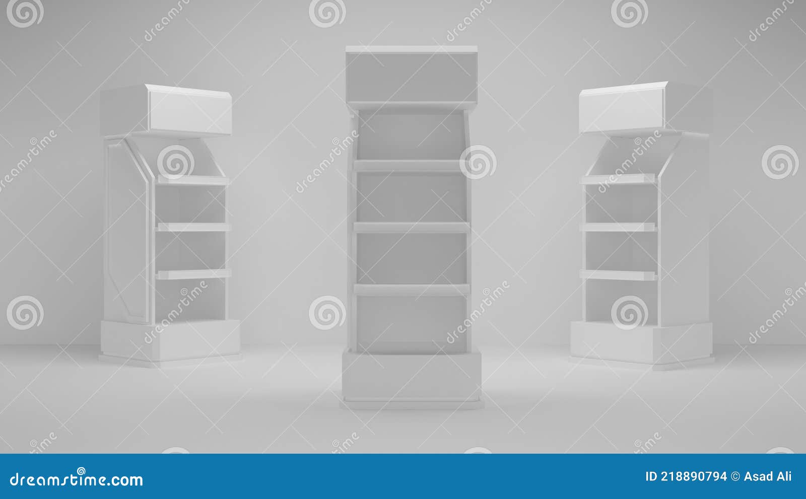 3D Gondola Mock Up Design For Product Display Isolated - Illustration ...