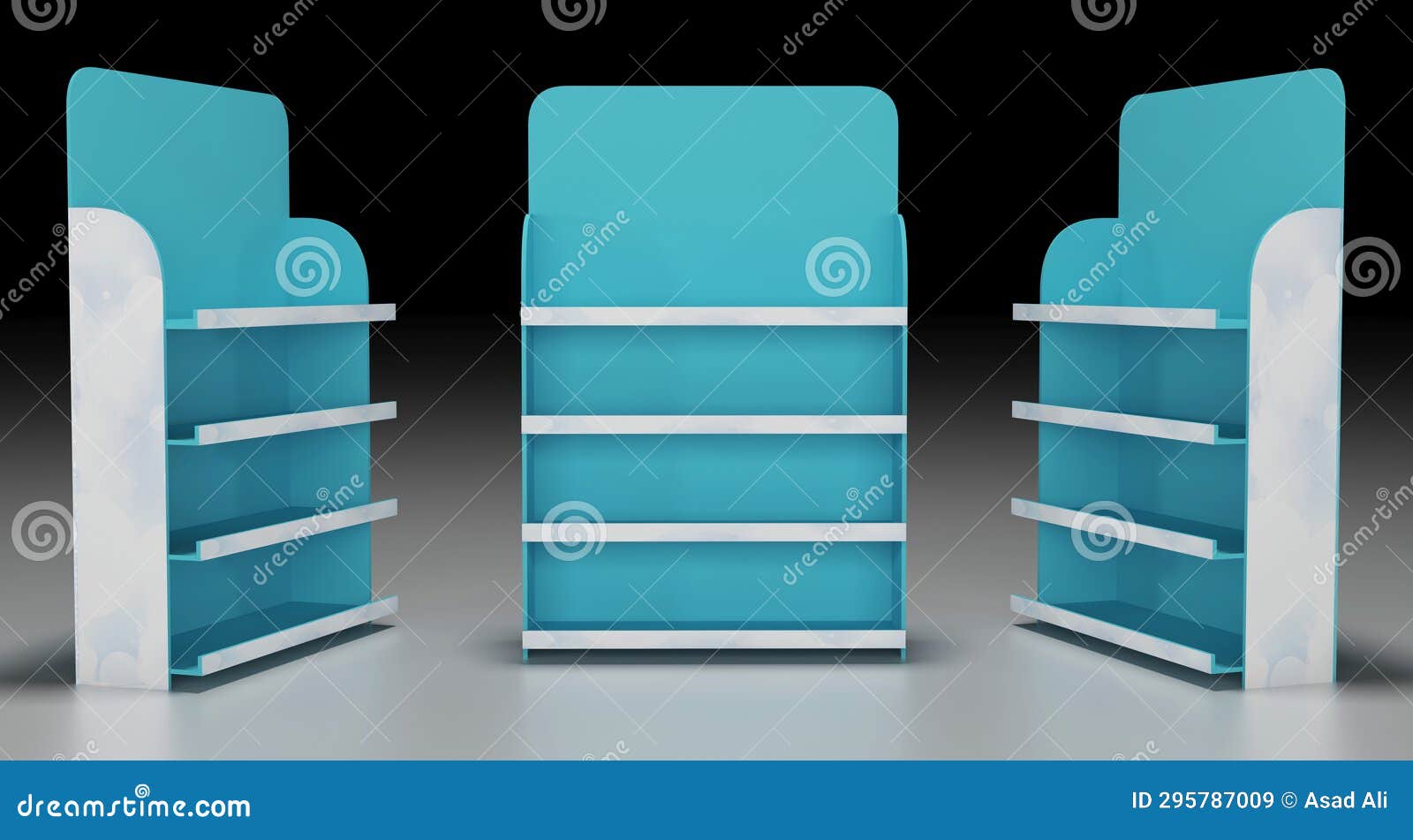 Product Display Gondola with Shelf Talker and Header. 3D Illustration ...