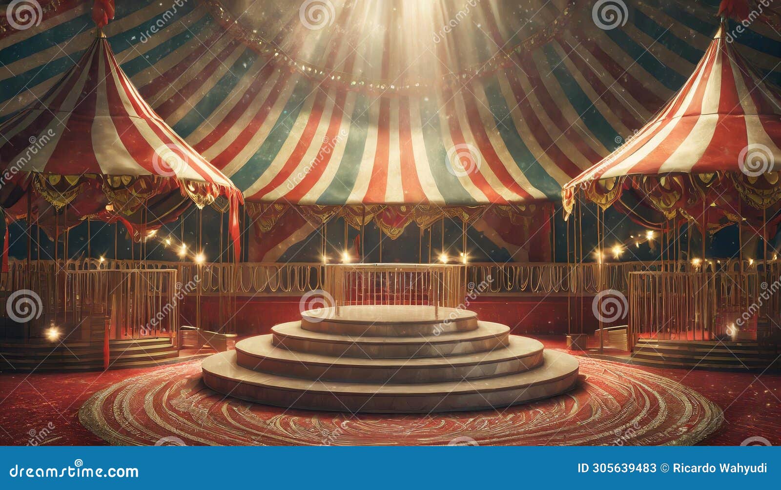 Product Display Podium with Circus Background Stock Illustration ...