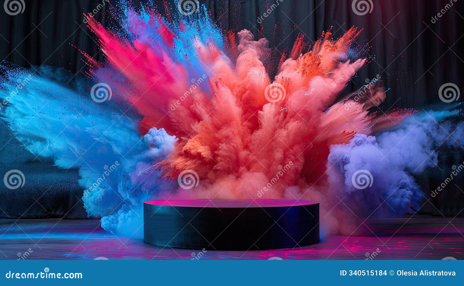 Product Display Podium with Colorful Powder Paint Explosion, with Copy ...