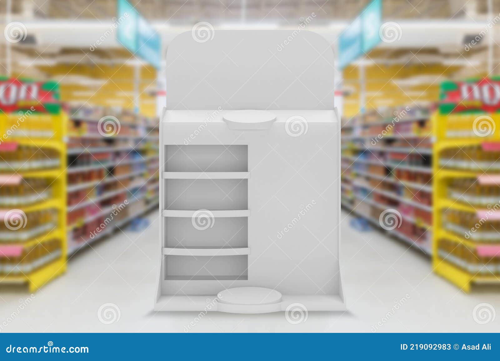 Product Gondola Display Stand 3d Render Isolated Stock Illustration ...