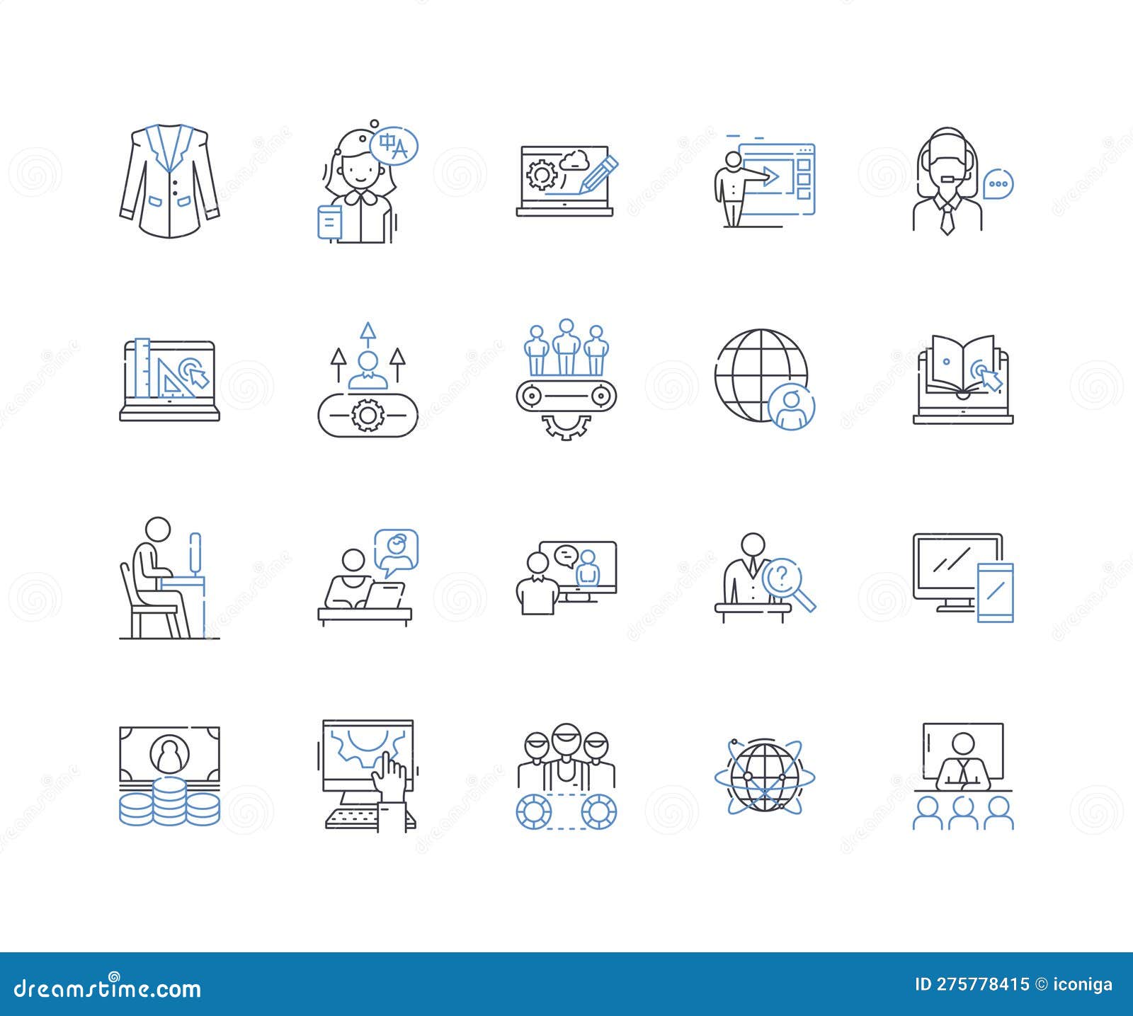 Product Group Line Icons Collection. Technology, Innovation, Efficiency ...