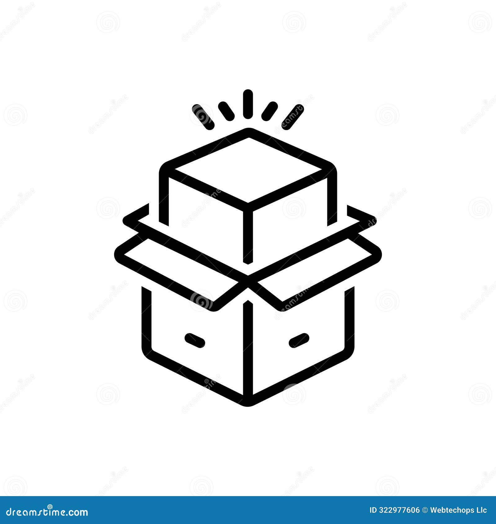 Black Line Icon for Product, Merchandise and Parcel Stock Vector ...