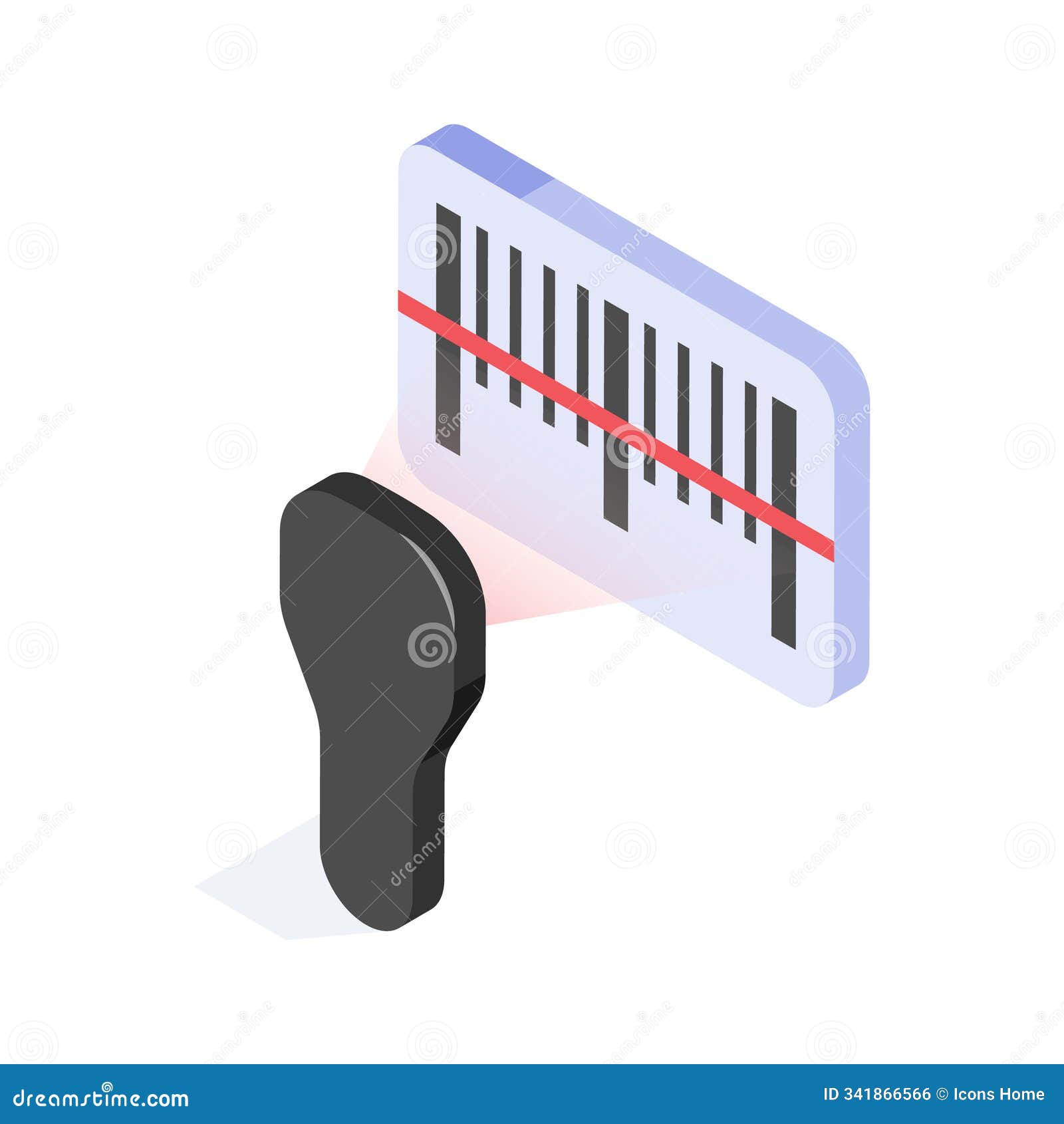 Product Identification, Barcode Scanning Isometric Icon in Modern Style ...