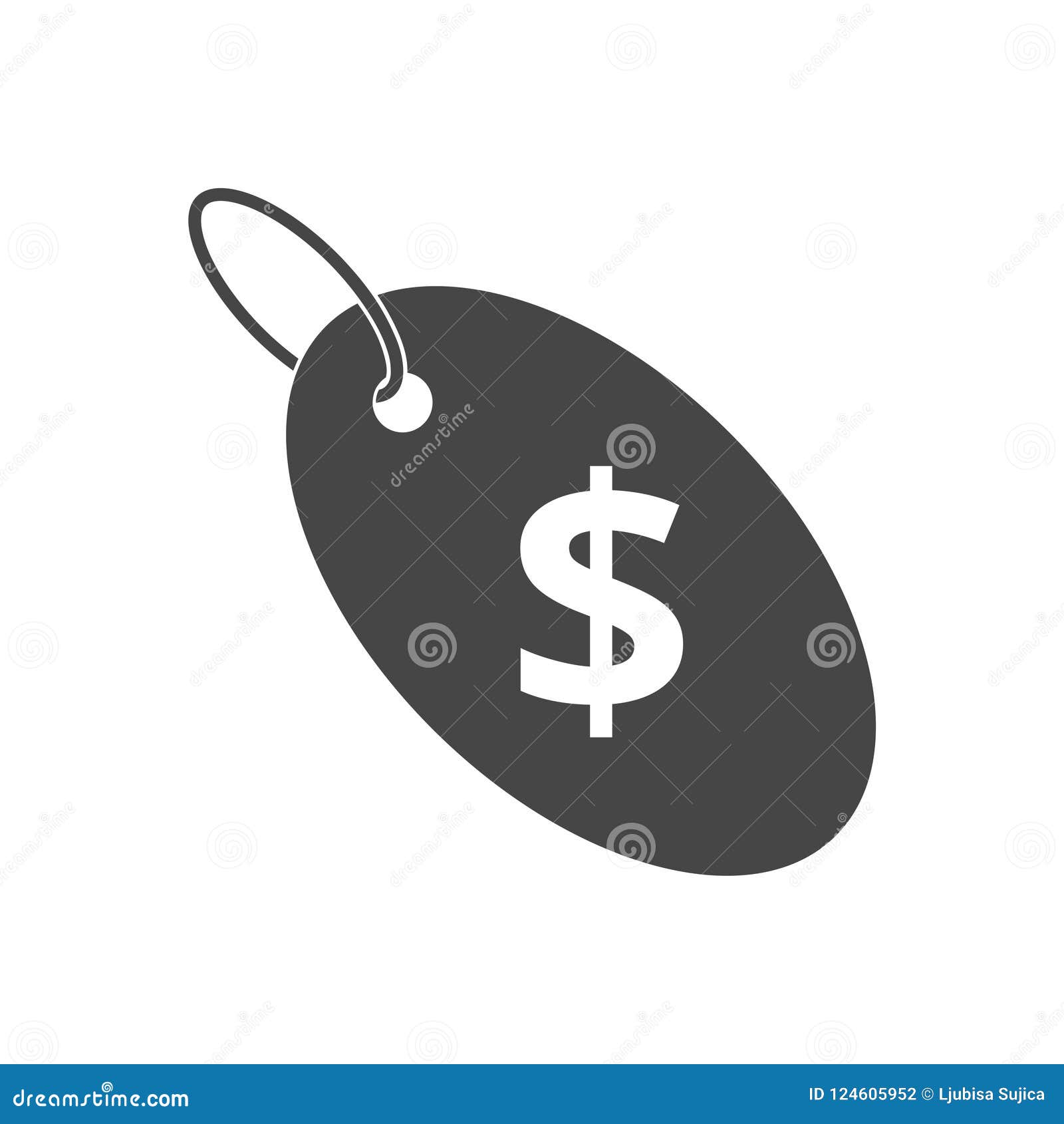 Product Label Icon with the Text Dollar Stock Vector - Illustration of ...