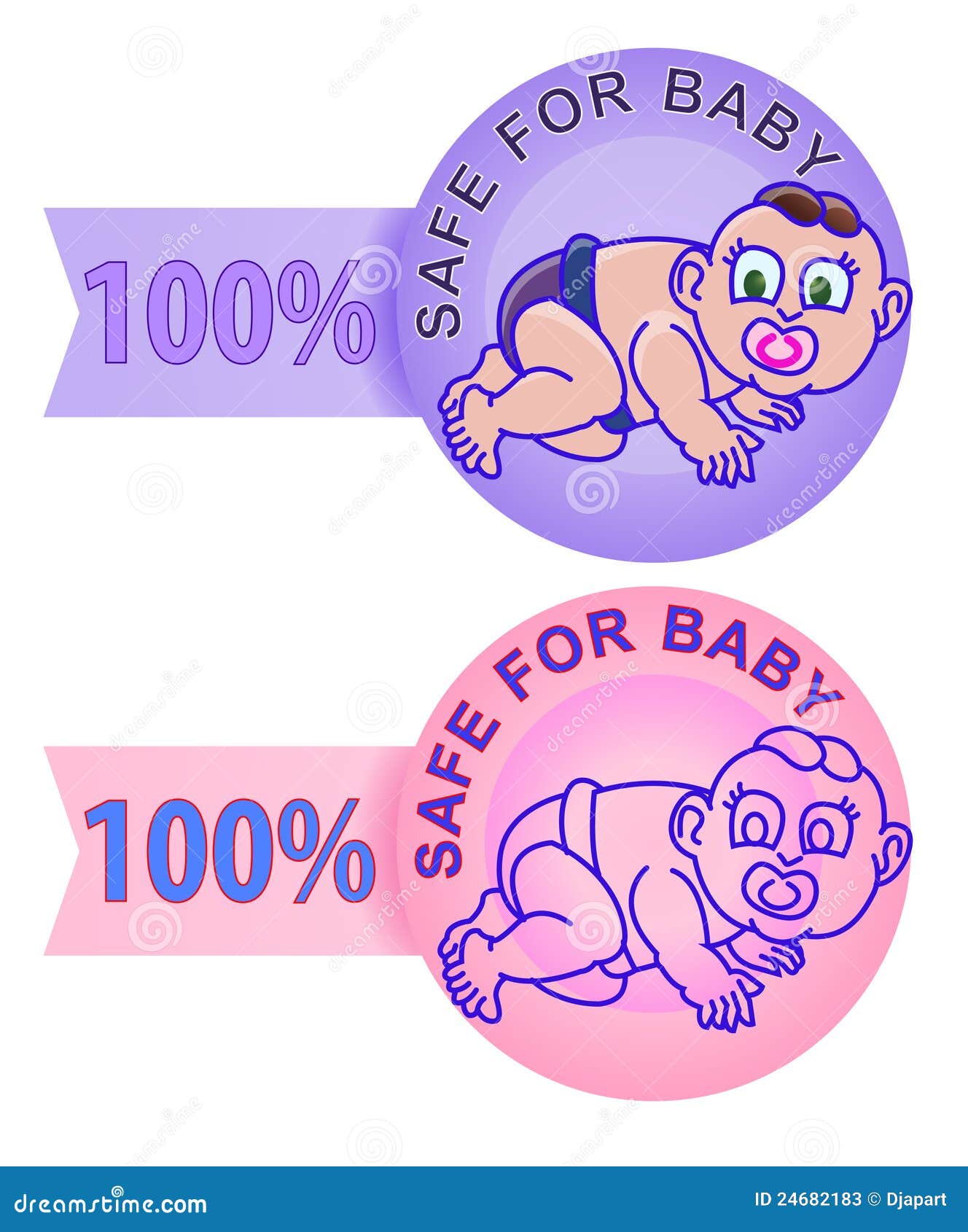 Product Label Safe for Children Stock Vector - Illustration of genuine ...