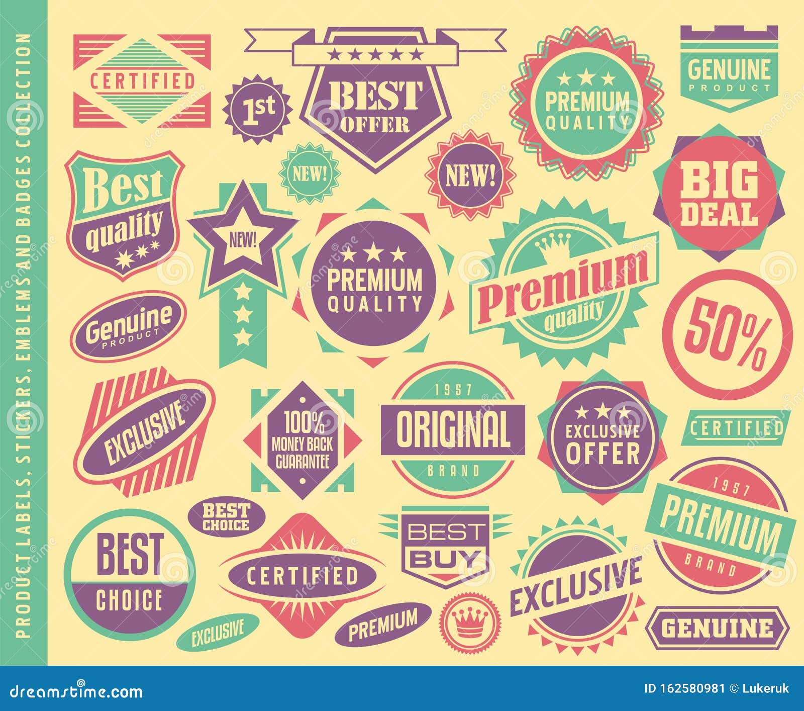 Product Labels, Stickers, Emblems, Stamps and Badges Collection Stock ...