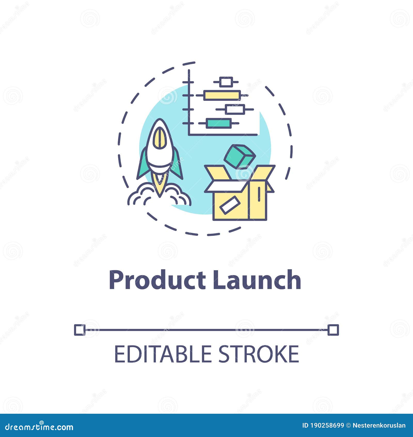 Product Launch Concept Icon Stock Vector - Illustration of commerce ...