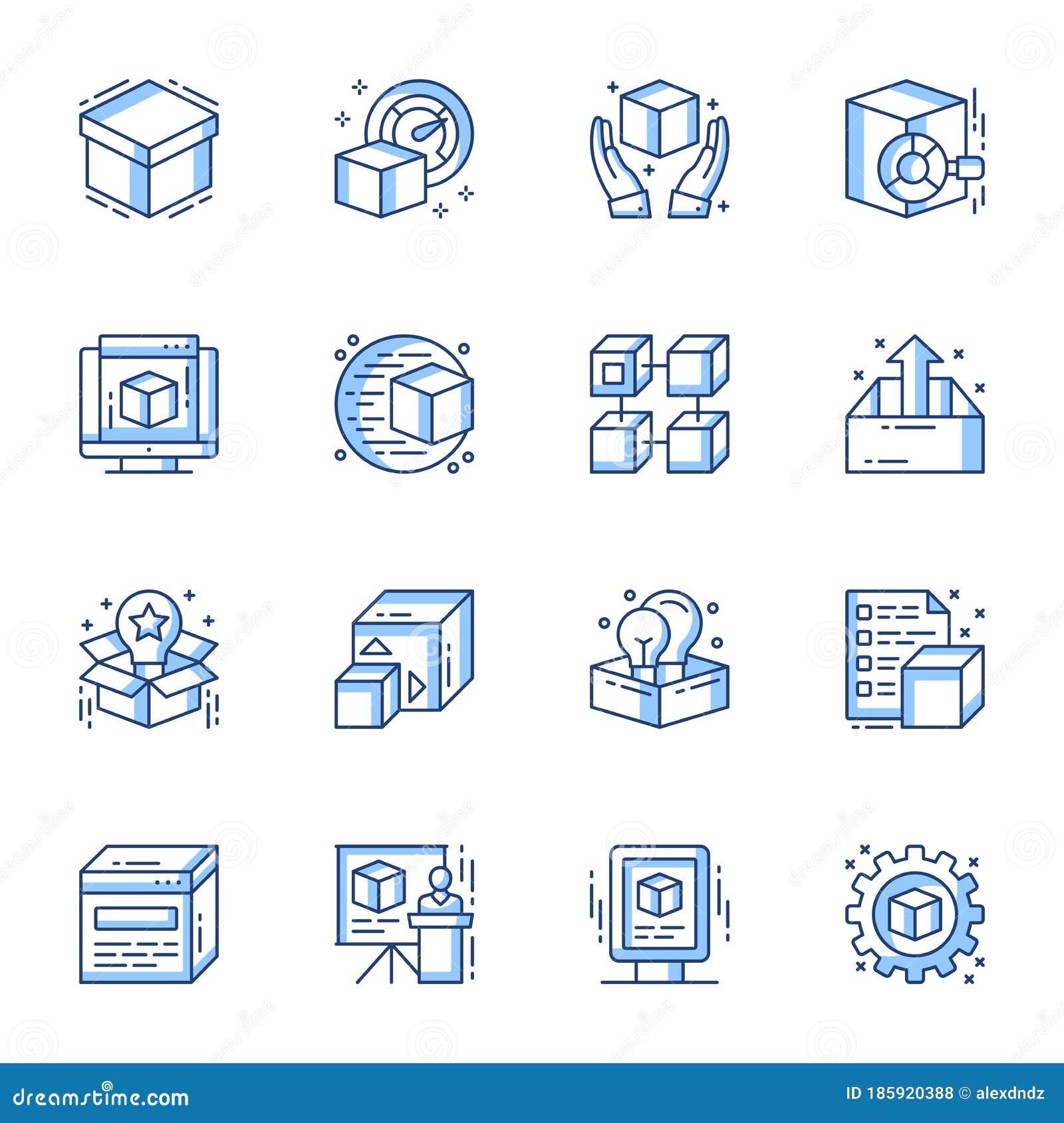 Product Launch Line Icons Set. Stock Vector - Illustration of component ...
