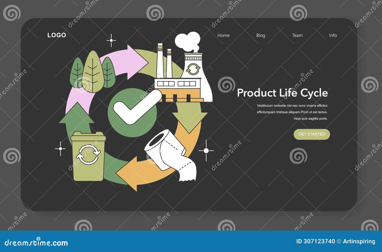 Product Life Cycle Visualization. Flat Vector Illustration Stock ...