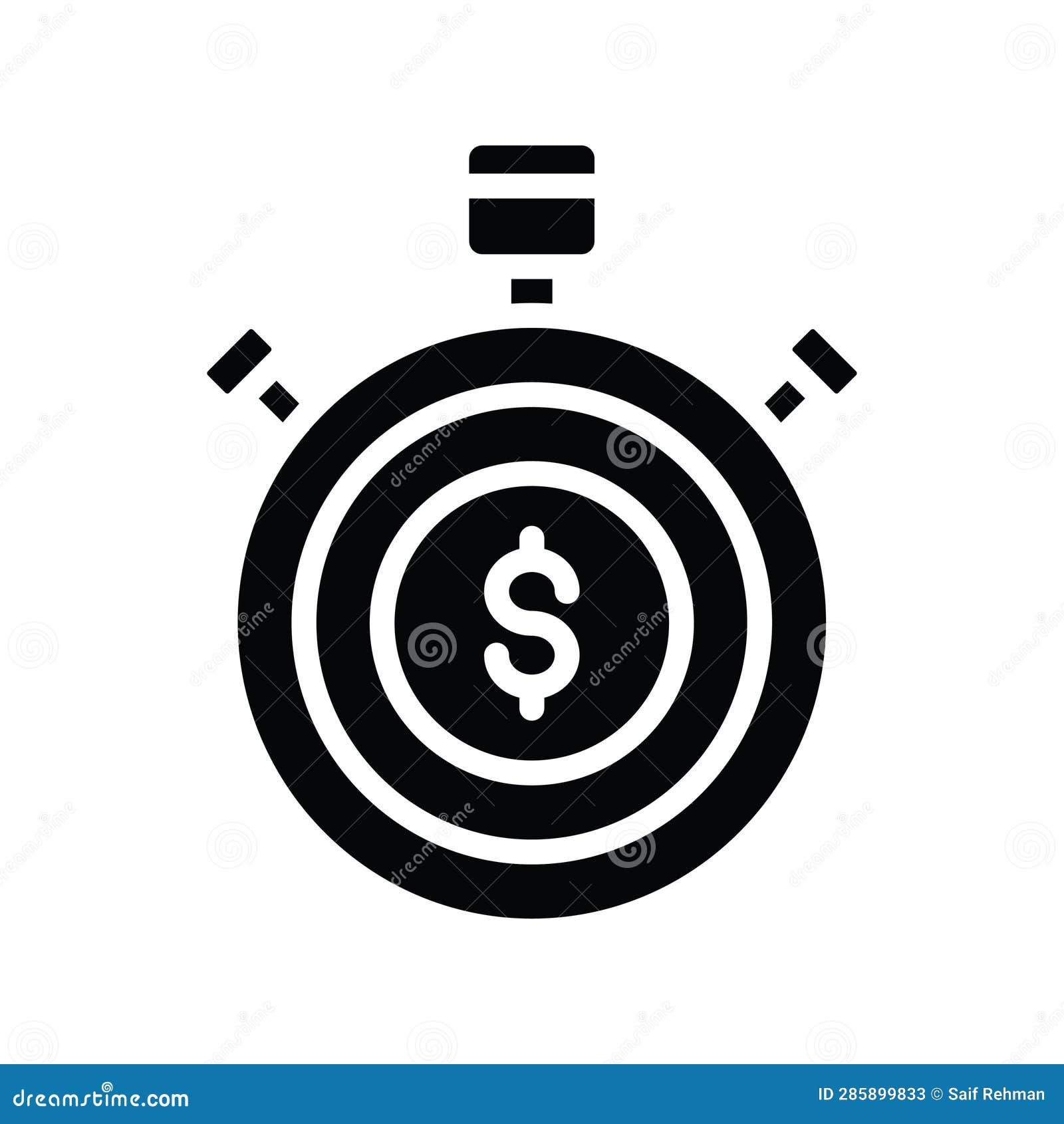 Time is Money Vector Solid Icon Design Illustration. Product Management ...