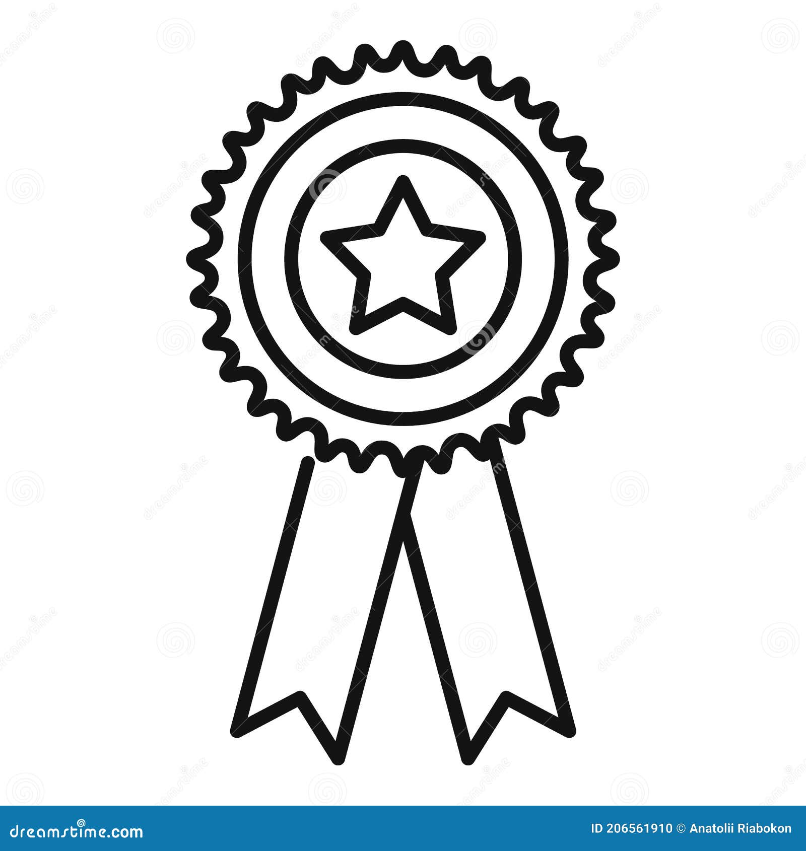 Product Manager Star Emblem Icon, Outline Style Stock Illustration ...