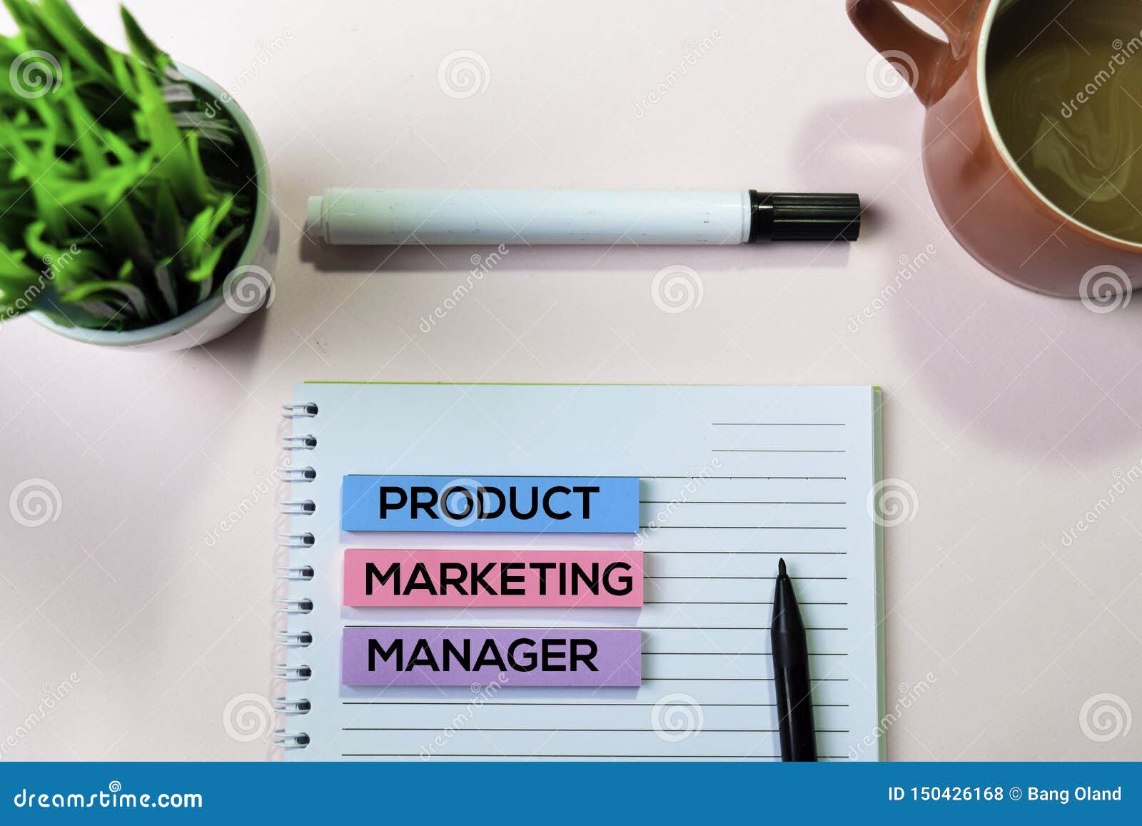 Product Marketing Manager Text on Sticky Notes with Office Desk Concept ...