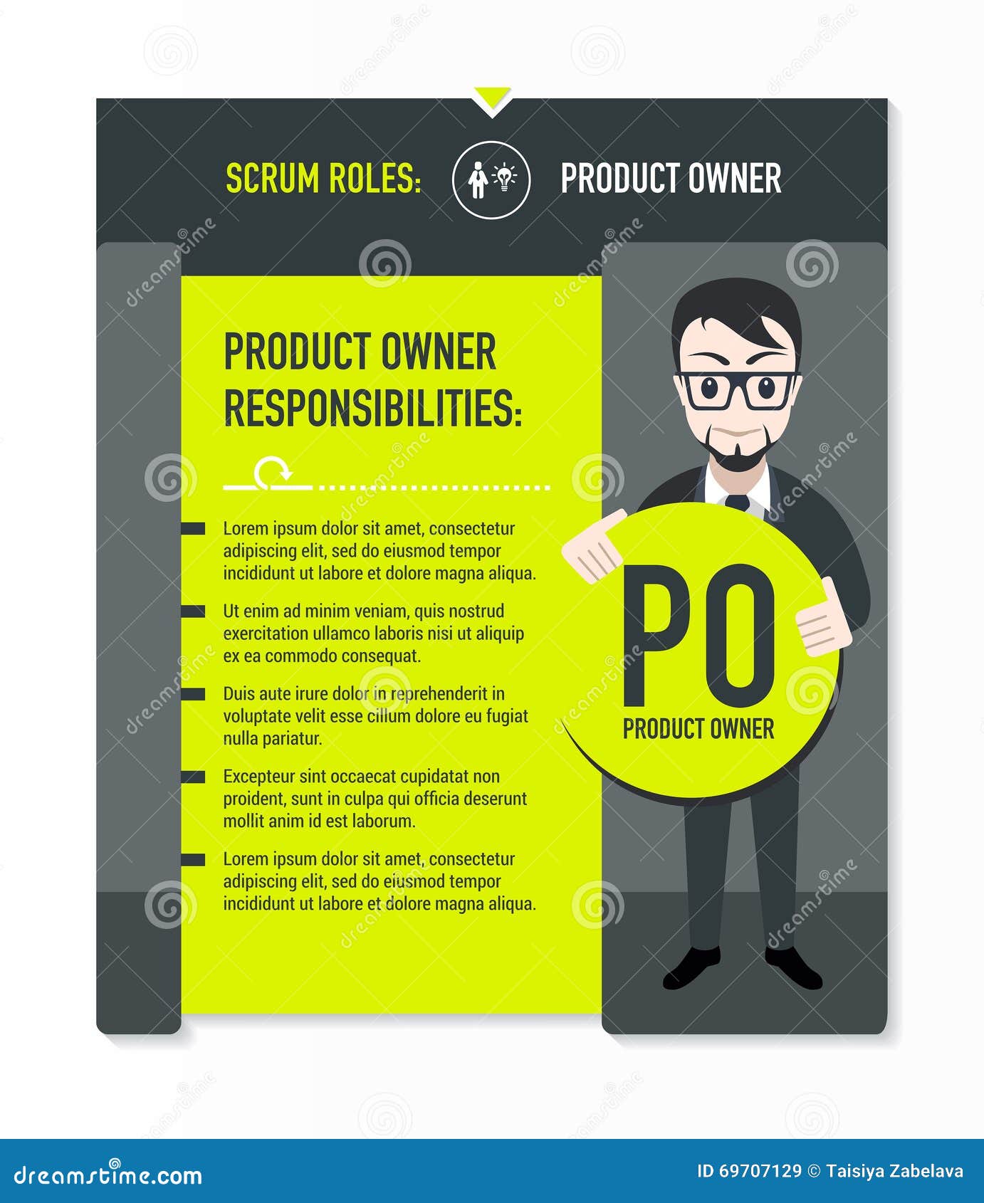 Product Owner Responsibilities Stock Vector - Illustration of business ...